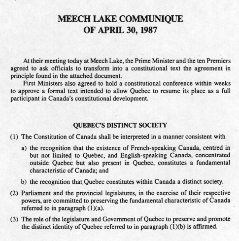 Constitutional activity from patriation to Charlottetown (1980-1992)(BP ...
