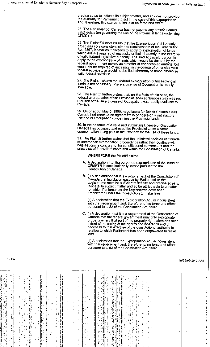 The Nanoose Test Range: Ownership and Expropriation (PRB 99-8E)
